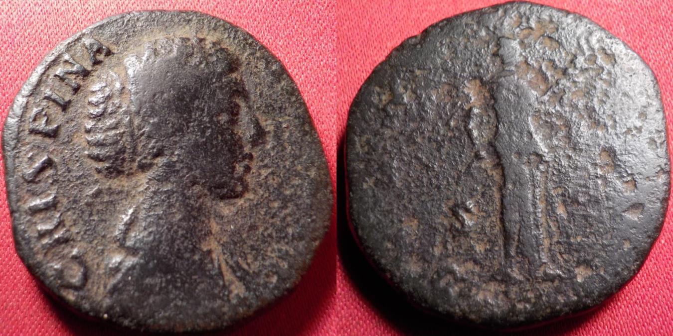 CRISPINA AE sestertius. Diana standing, holding torch | Roman Imperial ...