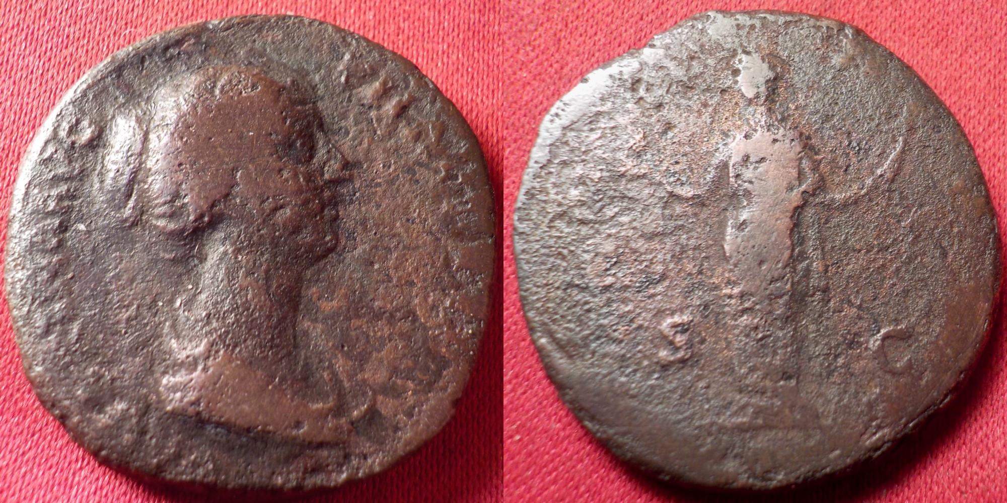 FAUSTINA II JUNIOR AE as. Rome, 145-146 AD, under Antoninus Pius. Venus ...