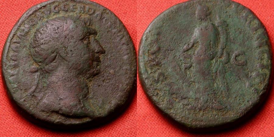 TRAJAN AE as. Fortuna standing, holding rudder & cornucopia | Roman ...