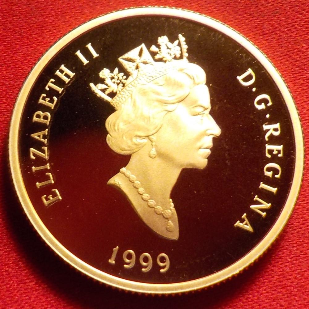 CANADA GOLD. QUEEN ELIZABETH II 1999 $100 dollar gold coin. Celebrating ...