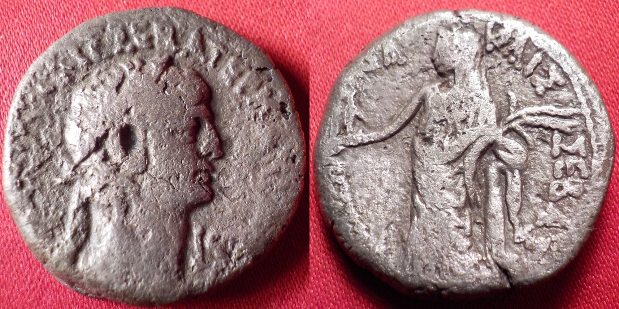 CLAUDIUS & MESSALINA AR billon tetradrachm. Messalina standing, holding ...