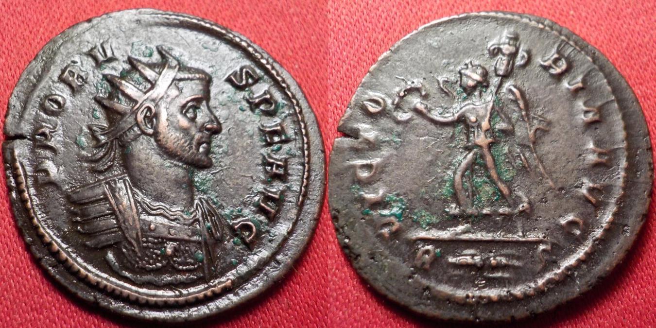 PROBUS AE antoninianus. Rome, 281 AD. Victoria advancing, holding ...