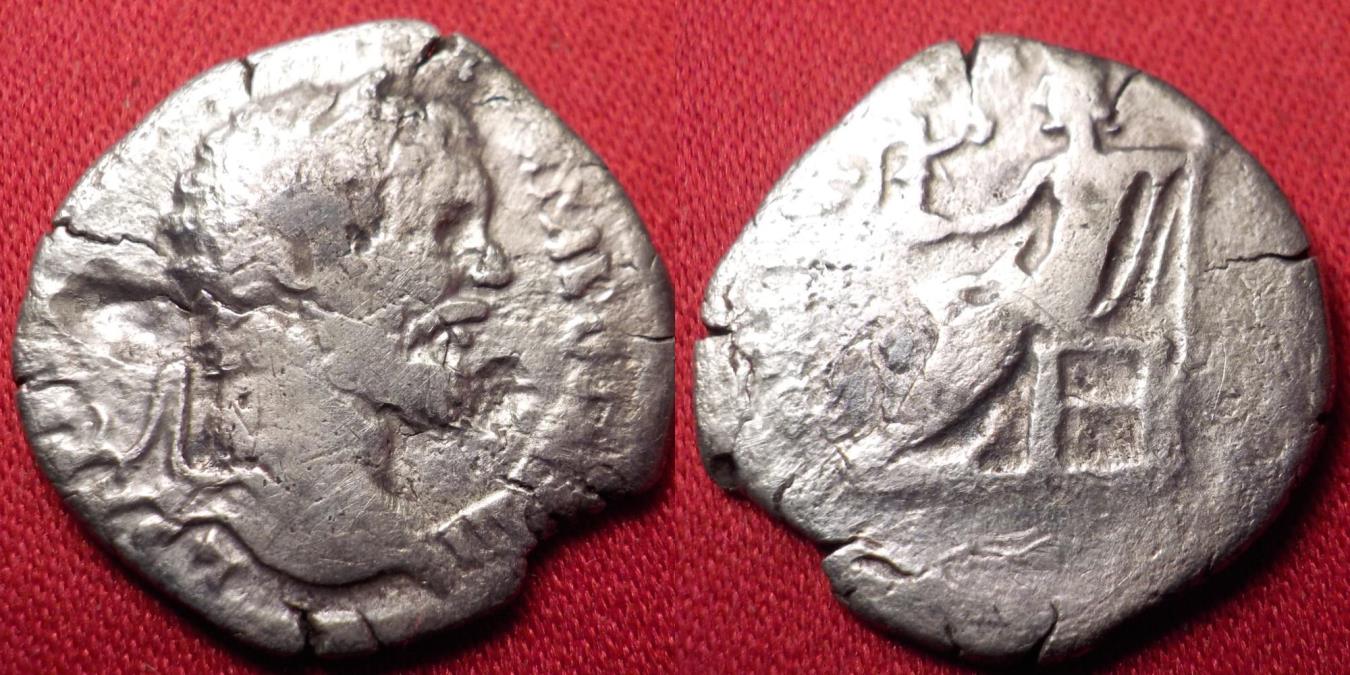 SEPTIMIUS SEVERUS AR silver denarius. Jupiter seated left. | Roman ...