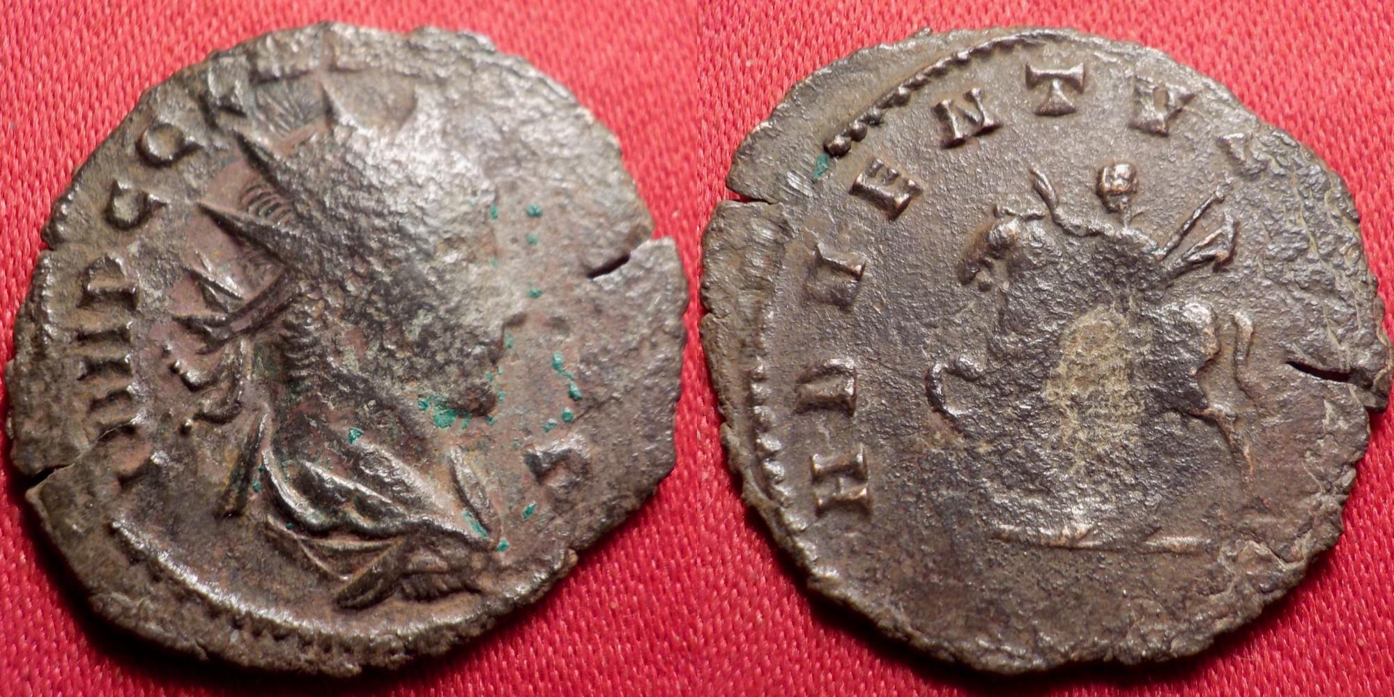 CLAUDIUS II GOTHICUS AE antoninianus. ADVENTUS AUG, Emperor on ...
