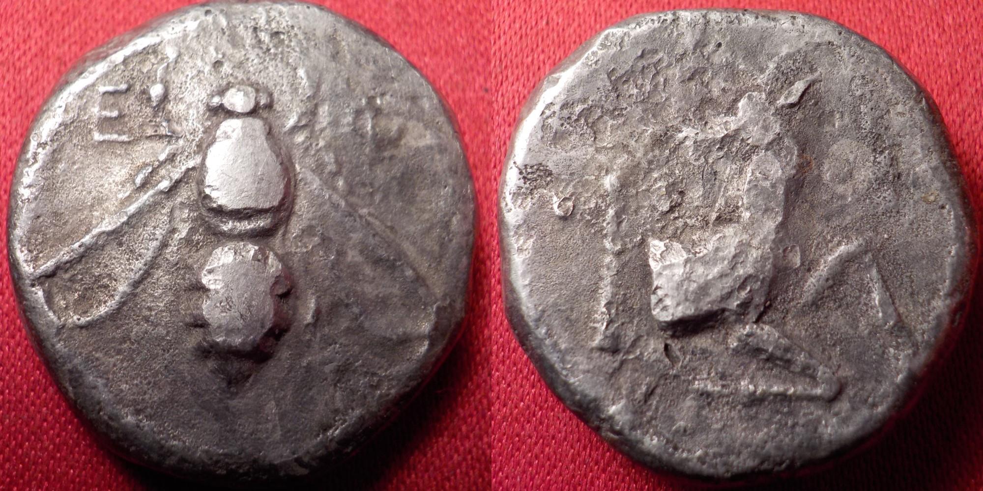 EPHESOS, IONIA AR silver tetradrachm. Bee & Stag with palm tree.