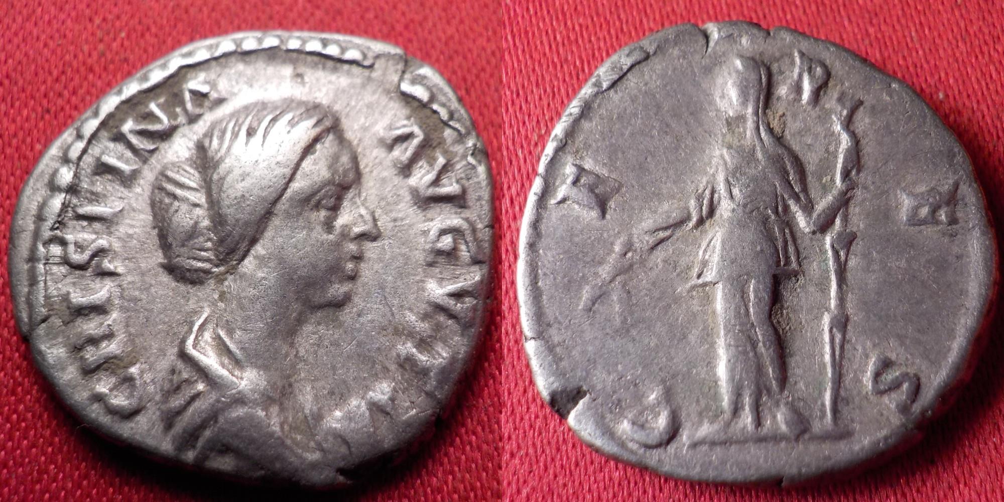 CRISPINA AR silver denarius. Ceres standing left | Roman Imperial Coins