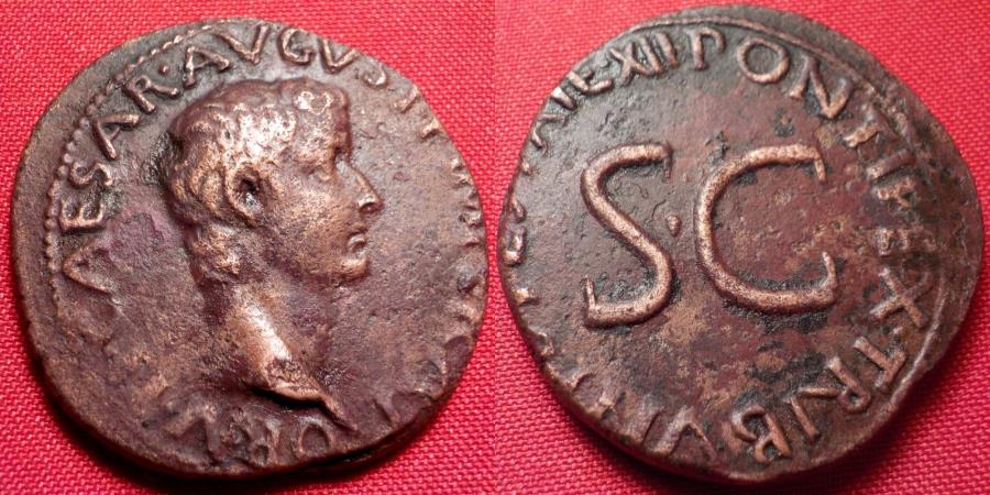 TIBERIUS, as Caesar under Augustus, AE as. Legend around large SC ...