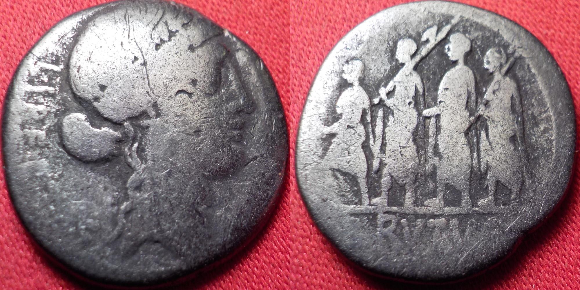 MARCUS JUNIUS BRUTUS AR silver denarius. Bust of Libertas, Consul ...