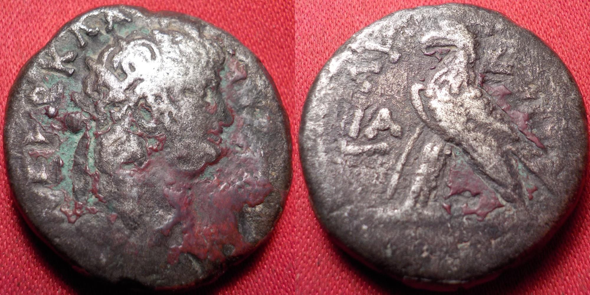 NERO billon silver tetradrachm. Alexandria mint. Eagle advancing ...