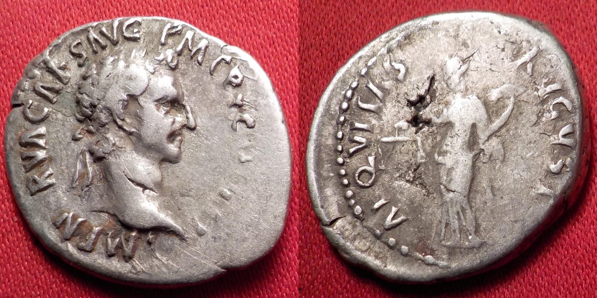 NERVA AR silver denarius. Aequitas standing, holding scales & cornucopia.
