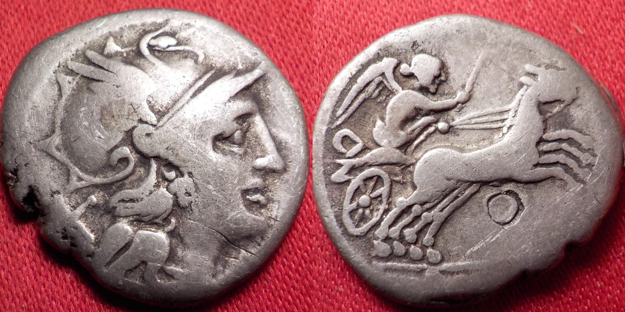 ANONYMOUS AR silver denarius. 157-156 BC. Victory in biga. | Roman ...