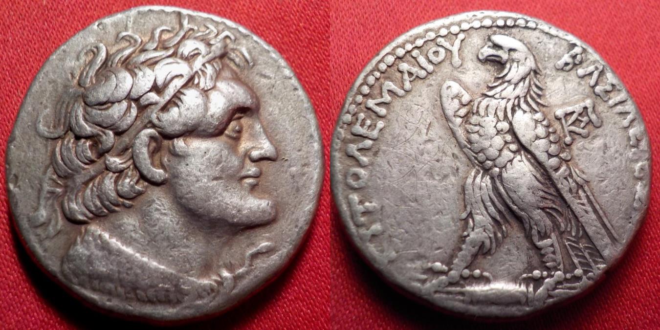 PTOLEMY V EPIPHANOS AR silver tetradrachm. Cyprus or Palestina. Eagle ...