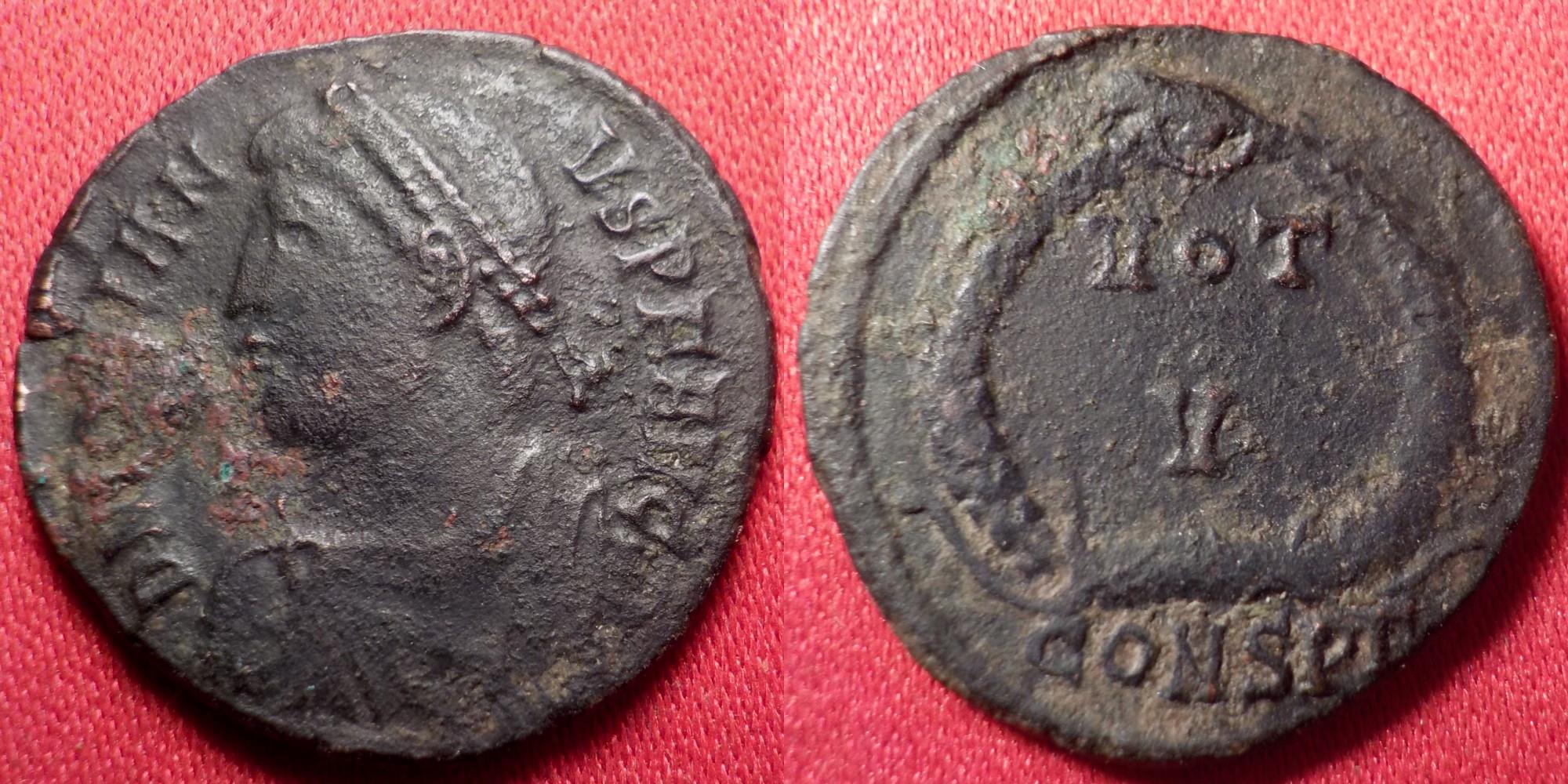 JOVIAN AE3. Vows in wreath. Struck at Constantinople. | Roman Imperial ...