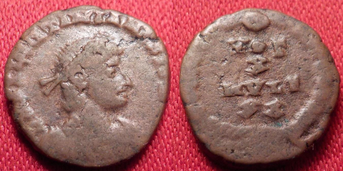 VALENTINIAN II AE4. 383-388 AD. Vows in wreath | Roman Imperial Coins