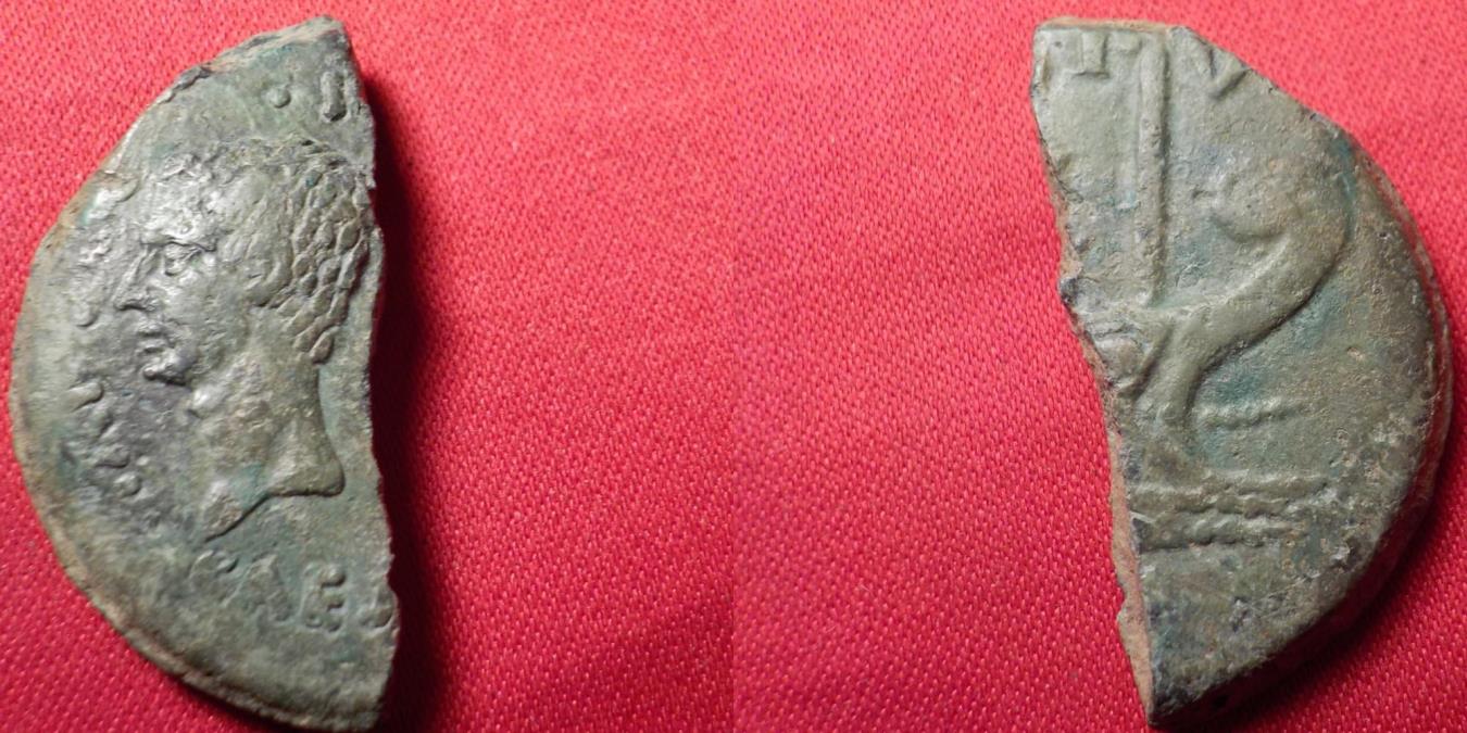 DIVUS JULIUS CAESAR (& OCTAVIAN) AE 'half' heavy dupondius. Prow of ...