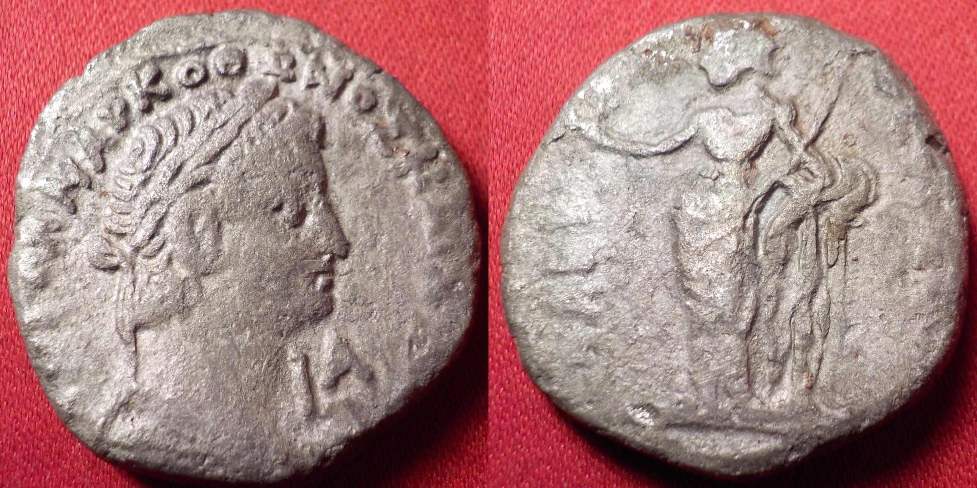 OTHO AR tetradrachm. Alexandria. Eleutheria standing, holding wreath ...