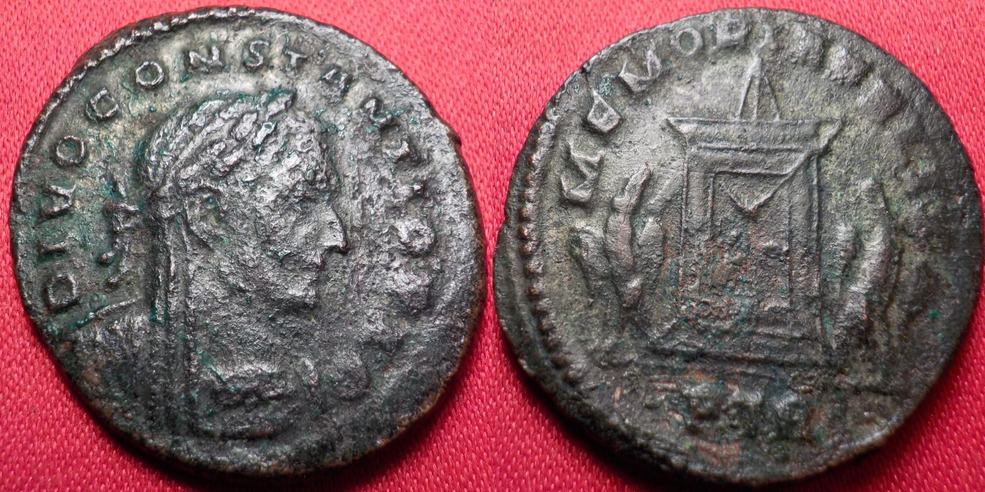 DIVUS CONSTANTIUS CHLORUS AE follis. Trier, under Constantine I, 307 ...