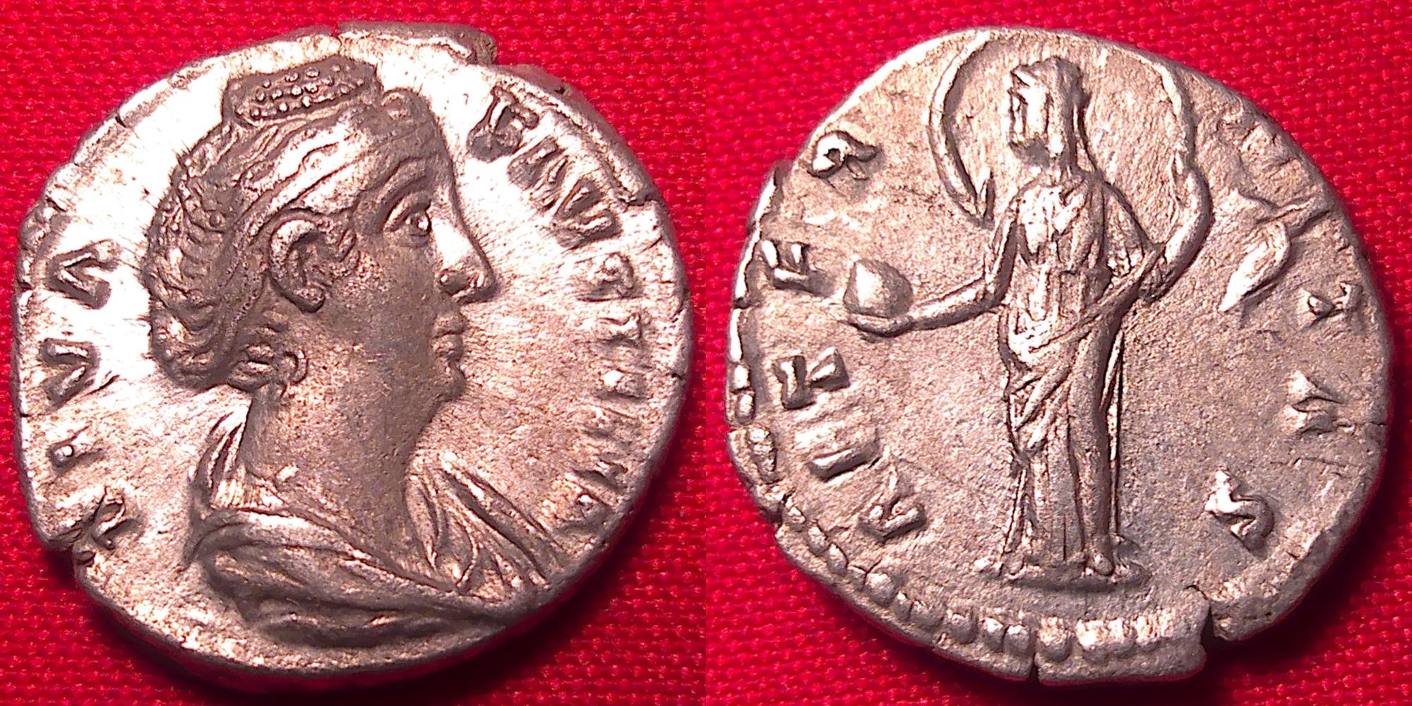 DIVA FAUSTINA SENIOR AR silver denarius. AETERNITAS, Providentia ...
