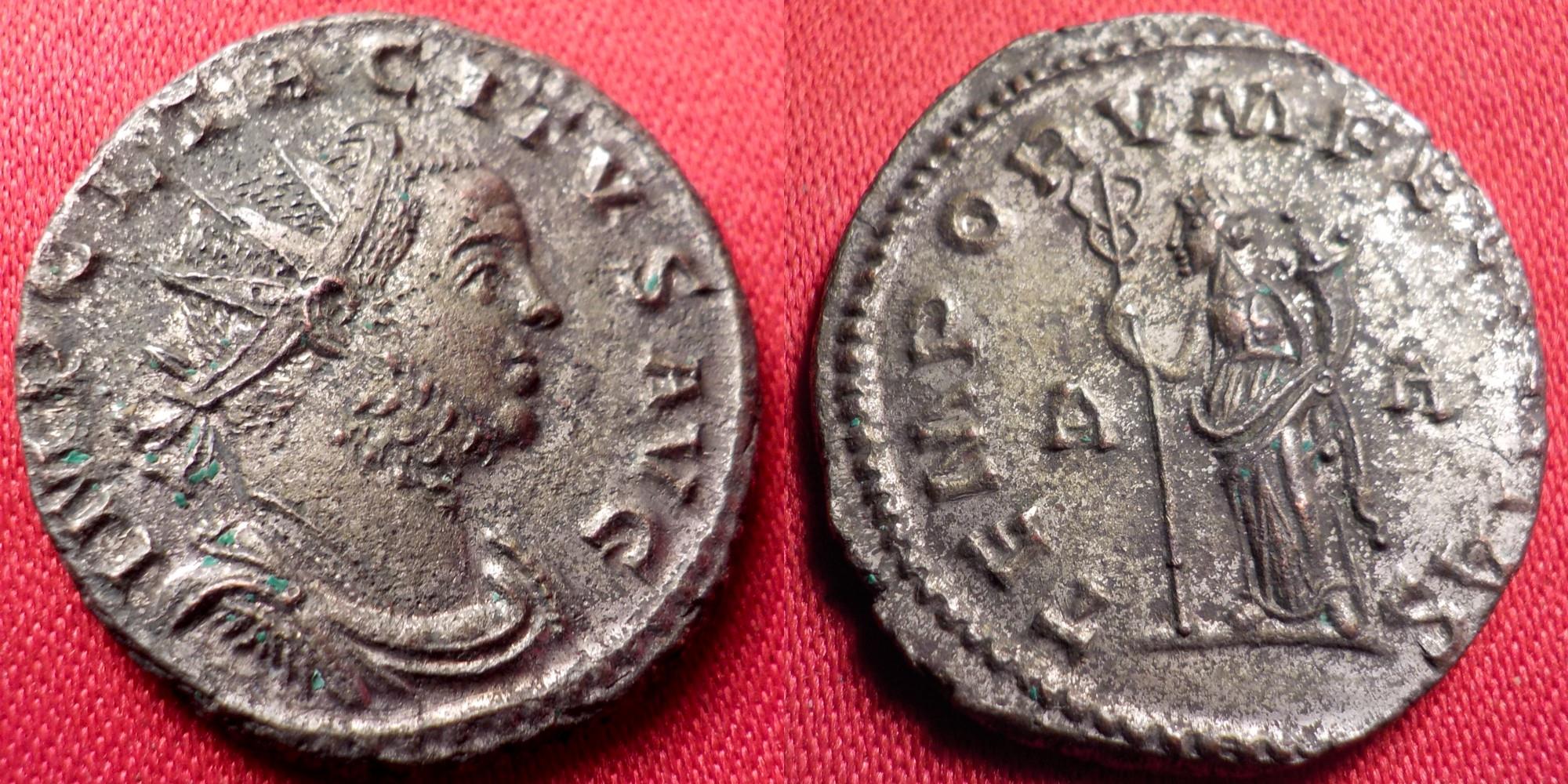 TACITUS AE silvered antoninianus. TEMPORUM FELICITAS, Felicitas ...