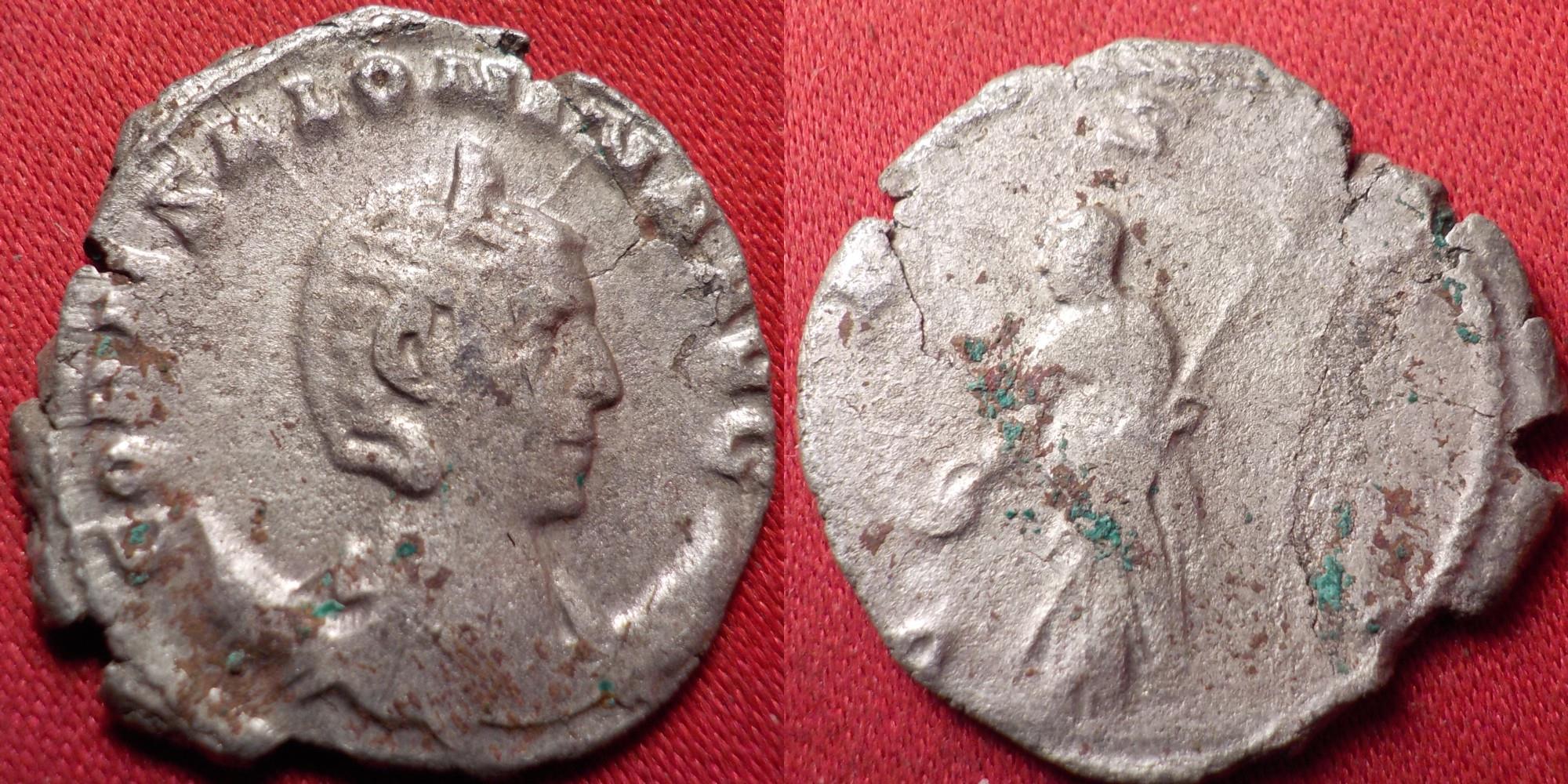 SALONINA AR silver antoninianus. Viminacium. Vesta standing | Roman ...