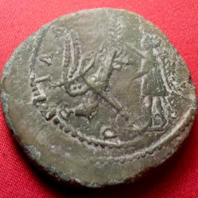 POSTUMUS AE double sestertius. Two coin types of Postumus, Victory ...