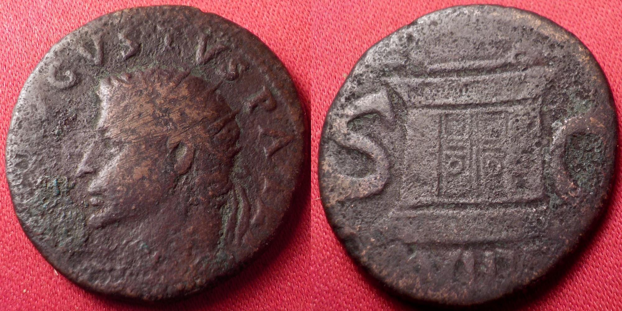 DIVUS AUGUSTUS AE as. Struck under Tiberius. PROVIDENT, large altar