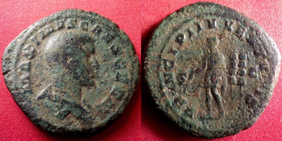 MAXIMUS CAESAR AE dupondius. PRINCIPI IVVENTVTIS, Maximus standing ...