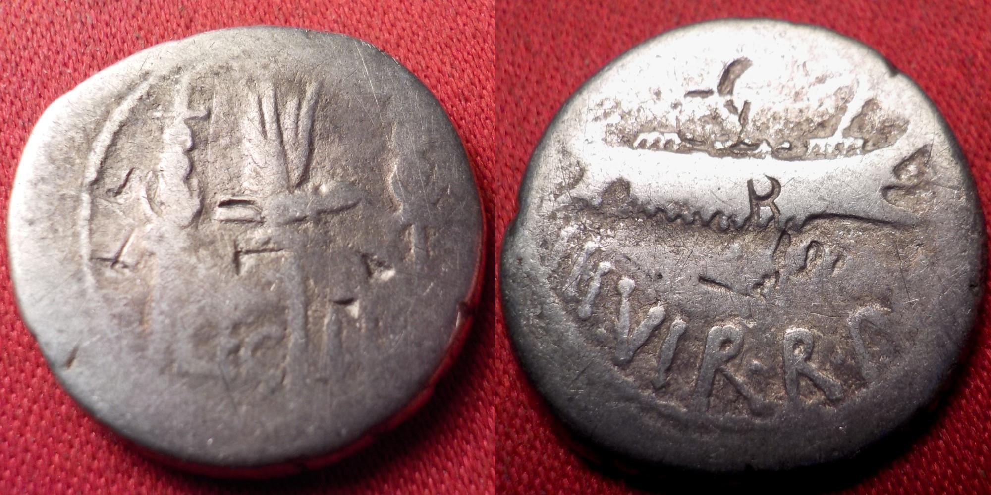 MARCUS ANTONIUS (Marc Antony) AR silver legionary denarius. LEGION III ...