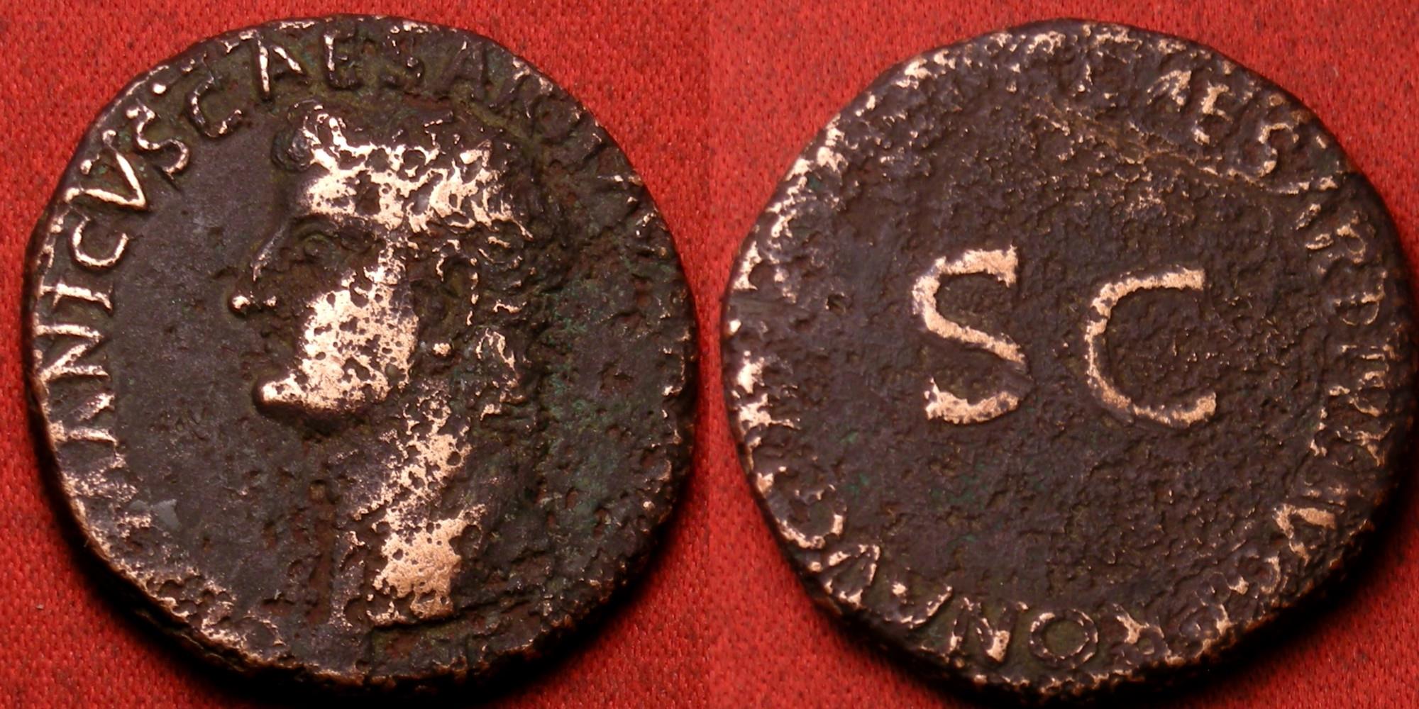 GERMANICUS AE as. Struck by Caligula. Legend around SC. | Roman ...