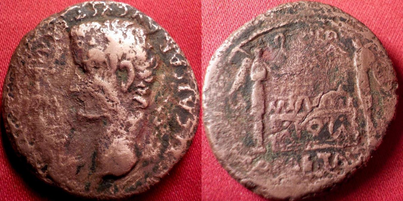 TIBERIUS, as Caesar under Augustus, AE as. THE ALTAR OF LUGDUNUM, left ...