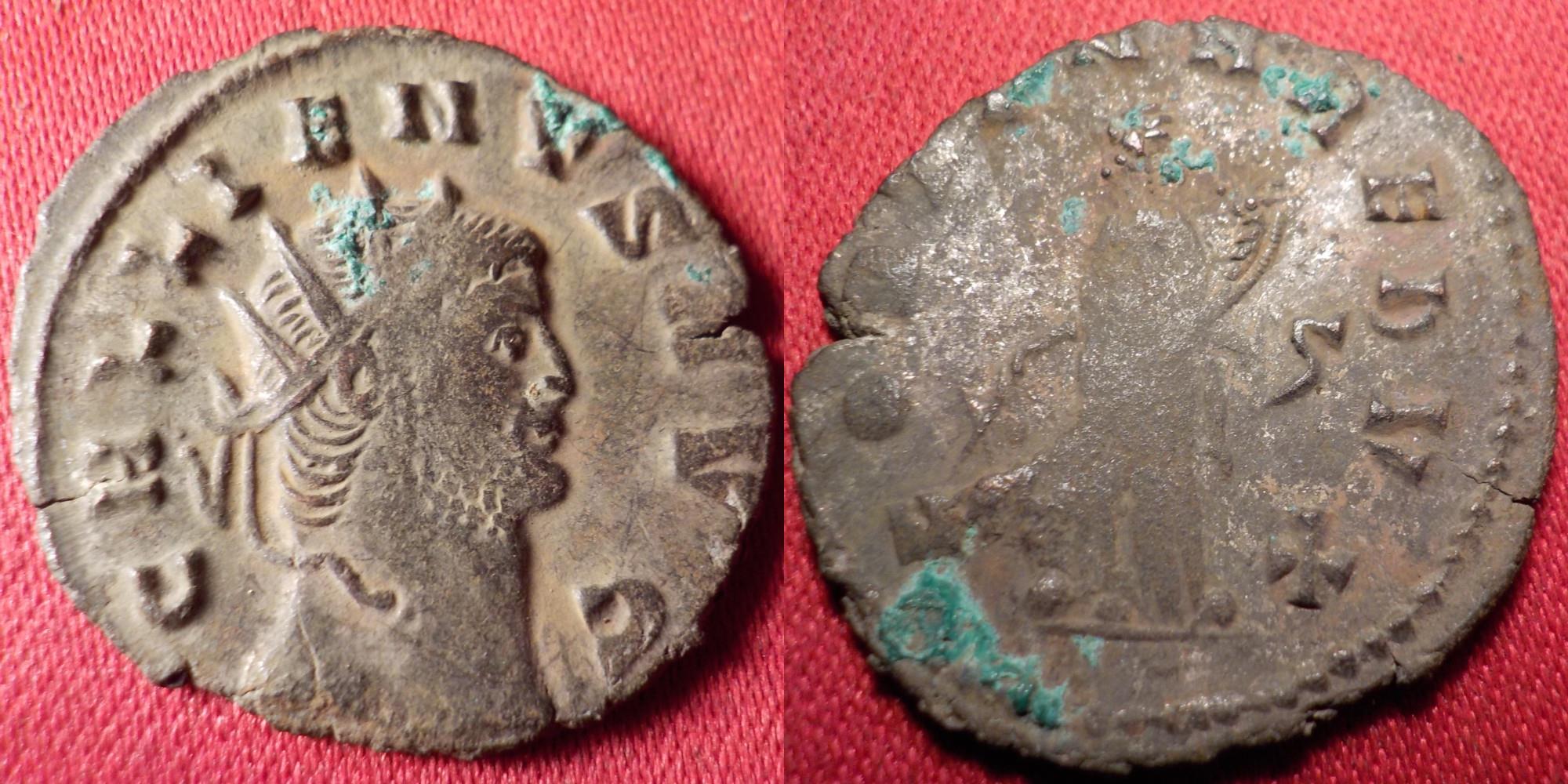 GALLIENUS AE silvered antoninianus. Rome, 265-266 AD. Fortuna standing ...