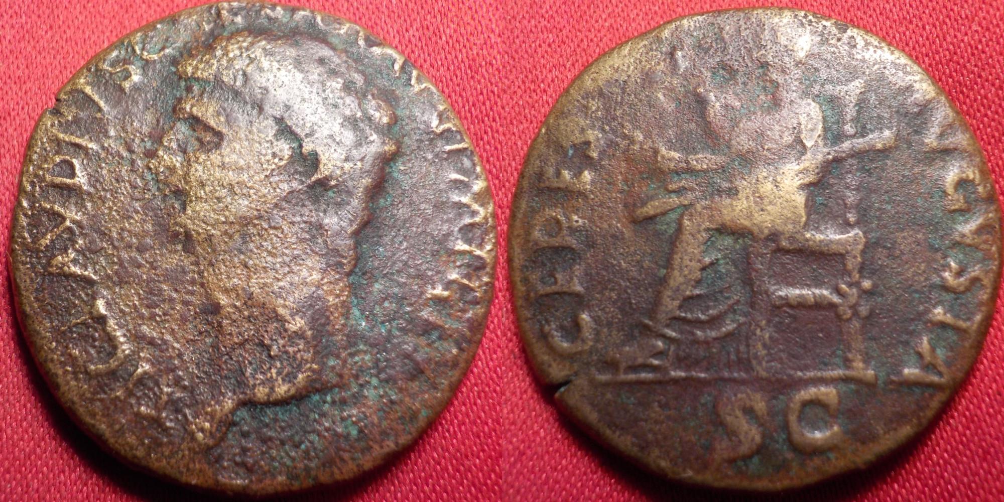 CLAUDIUS AE dupondius. CERES seated on ornamental throne | Roman ...