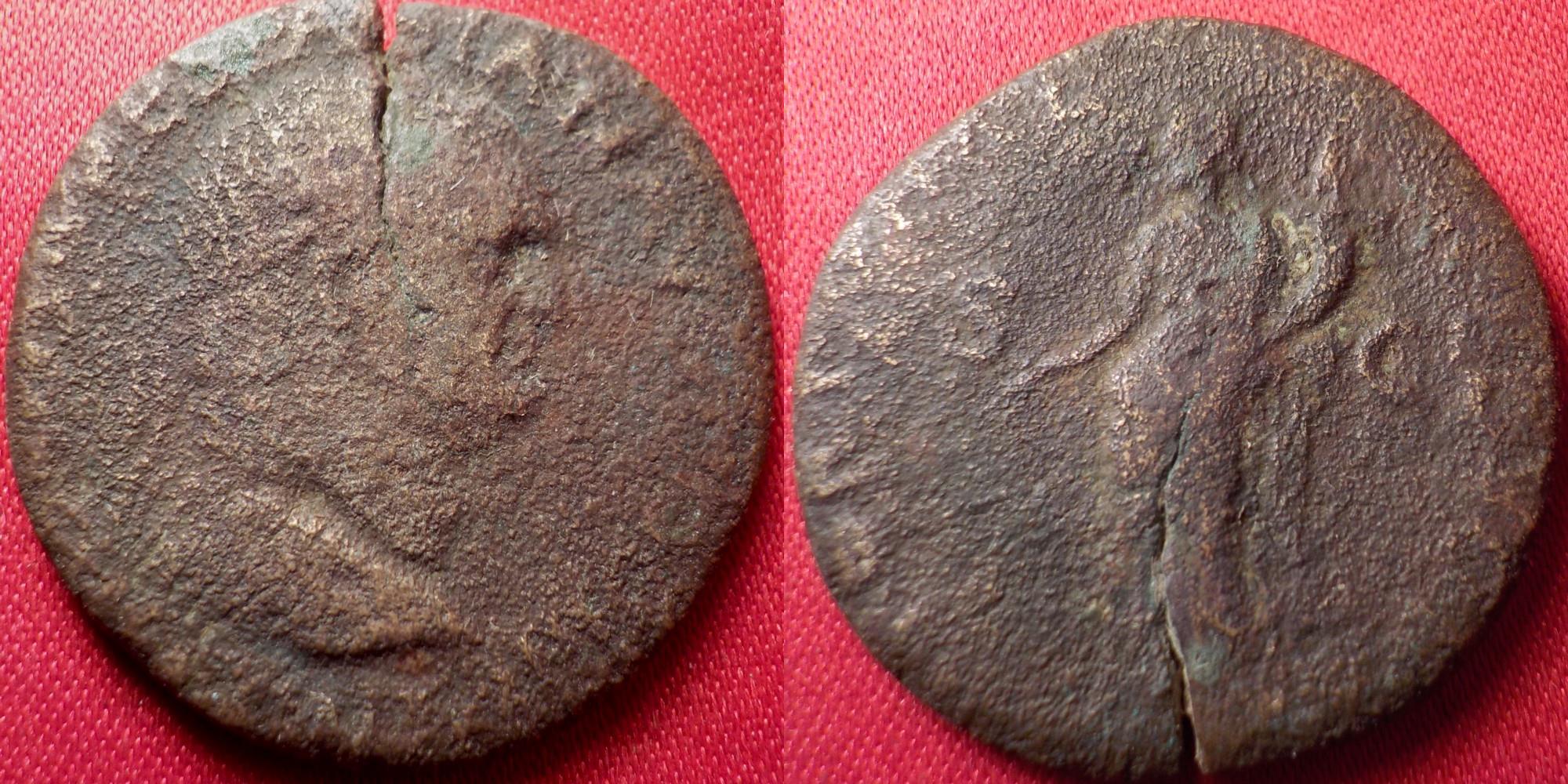 VESPASIAN AE dupondius. Lugdunum mint, 77-78 AD. Fortuna standing ...