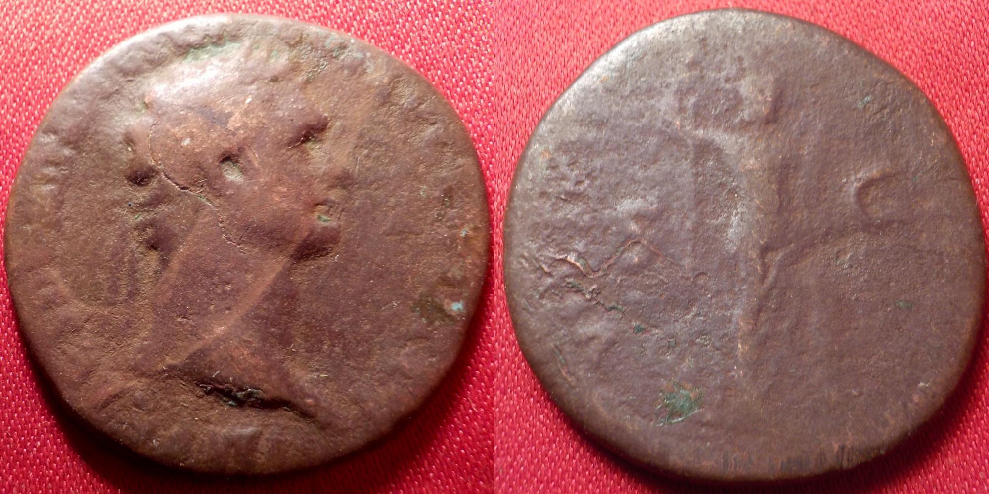 DOMITIAN AE as. Virtus standing, holding spear & parazonium. | Roman ...