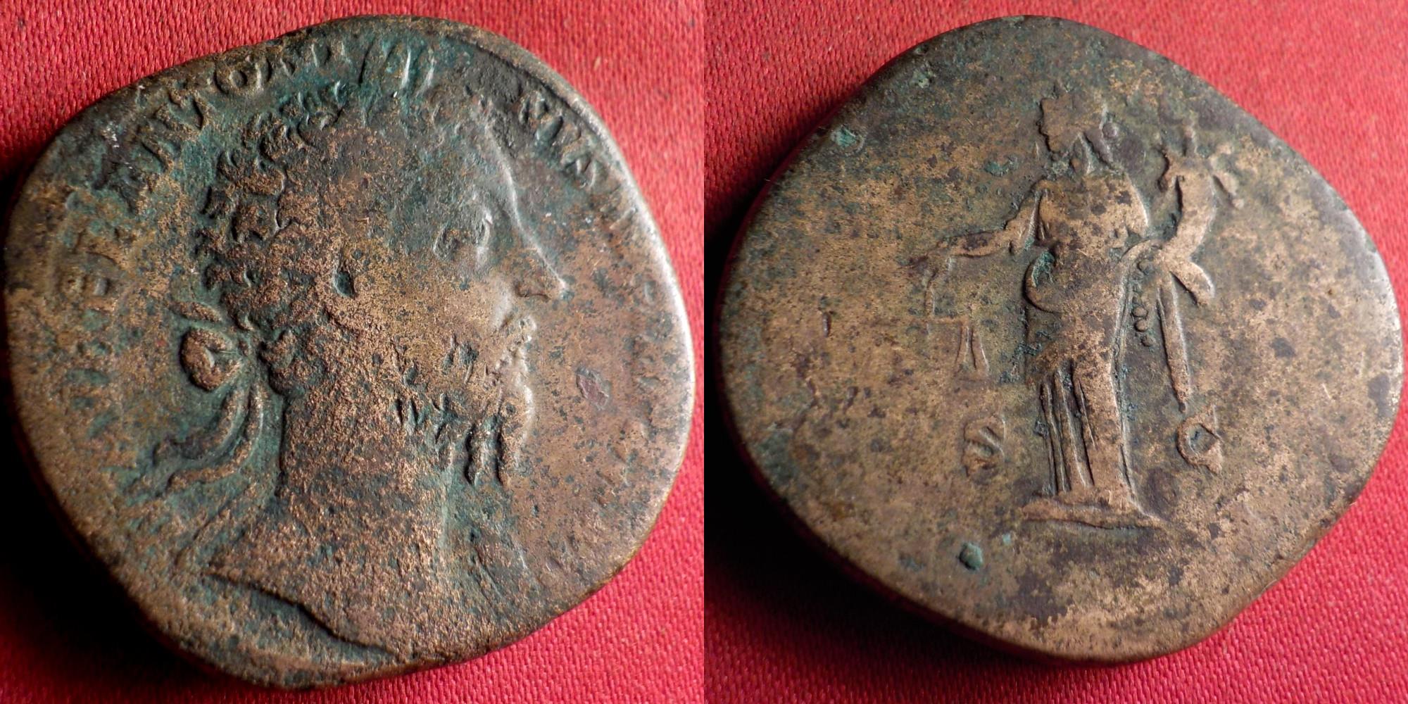 MARCUS AURELIUS AE sestertius. Aequitas standing, holding scales ...
