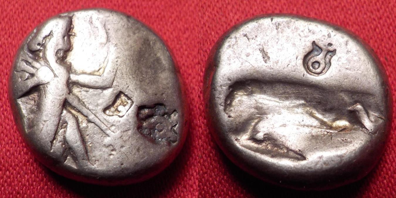 ACHAEMENID EMPIRE AR silver siglos, Kings of Persia, 450-330 BC. King ...