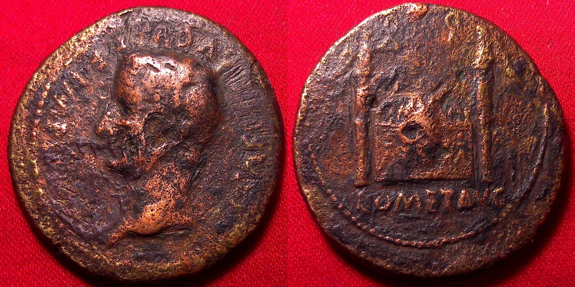 TIBERIUS CAESAR AE as. Lugdunum mint. Left facing portrait | Roman ...