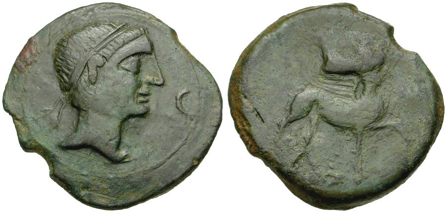 Spain. Iberia. Castulo Æ AS / Sphinx | Greek Coins