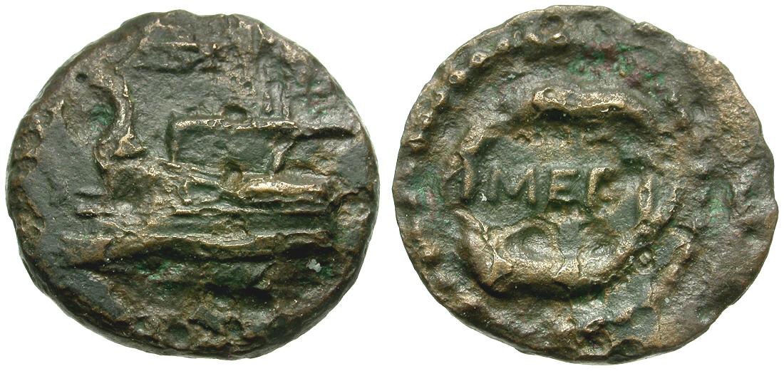 Megaris. Megara Æ Dichalkon / Dolphins | Greek Coins
