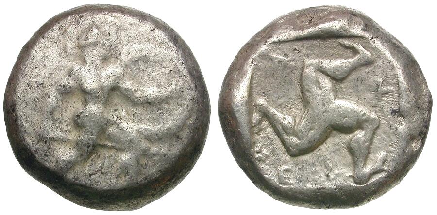 Pamphylia. Aspendos archaic-style AR Stater / Hoplite | Greek Coins