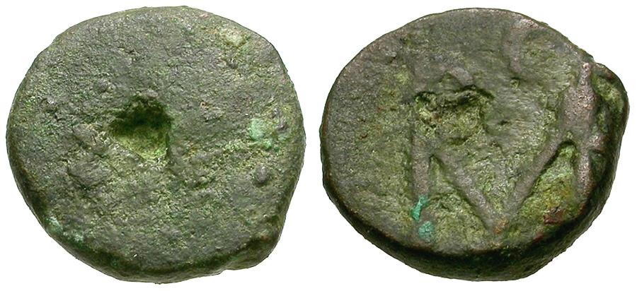 Libius Severus (AD 461-465) Æ Nummus / Monogram of Ricimer