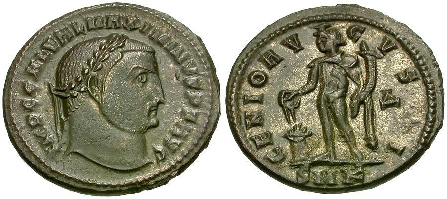 Maximinus II, as Augustus (AD 310-313) Æ Follis / Genius
