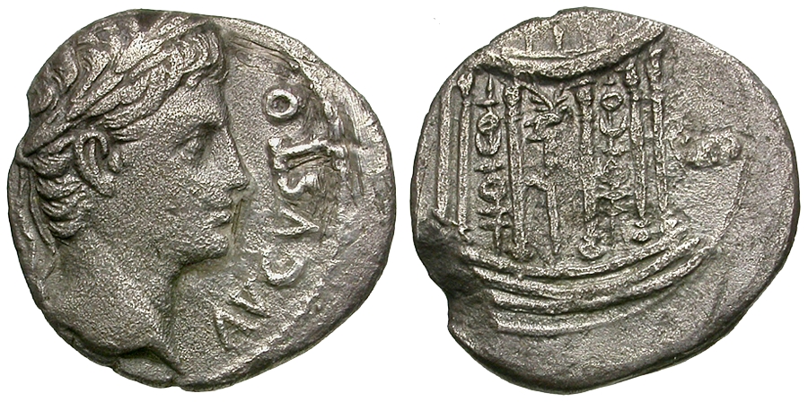 Augustus (27 BC-AD 14) AR Denarius / Temple of Mars Ultor | Roman ...