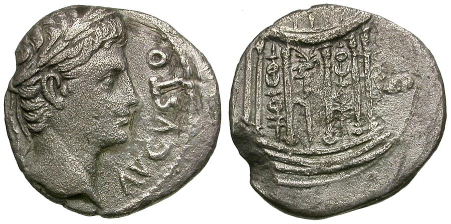 Augustus (27 BC-AD 14) AR Denarius / Temple of Mars Ultor | Roman ...