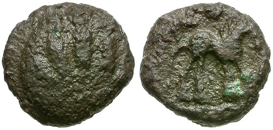 Ancient France. Celtic Gaul. Remi Tribe Bronze Alloy 1/4 Stater