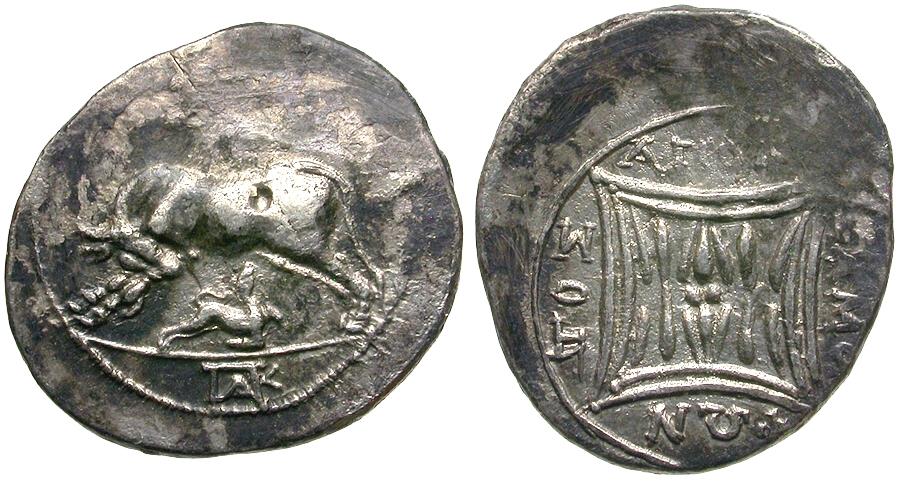 Illyria. Apollonia. magistrate Damophon AR drachm | Greek Coins