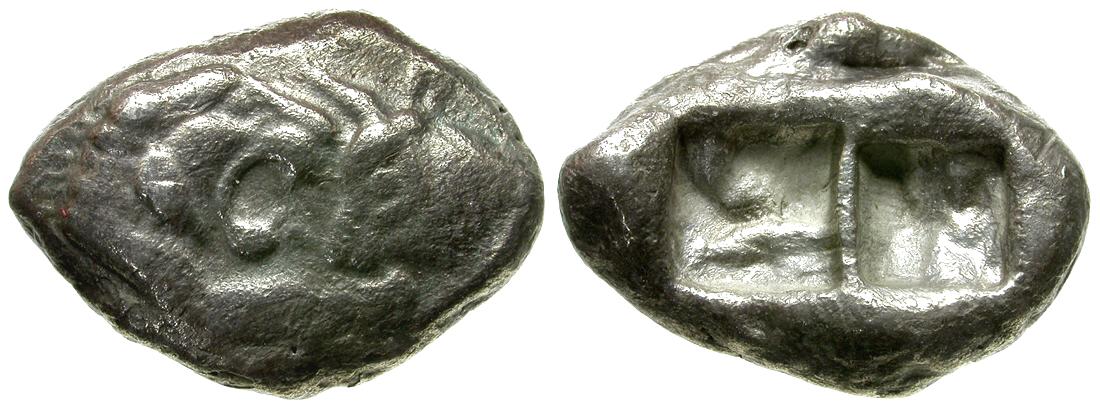 Kings of Lydia. Time of Cyrus to Darius I (555-520 BC) AR Siglos / Lion ...