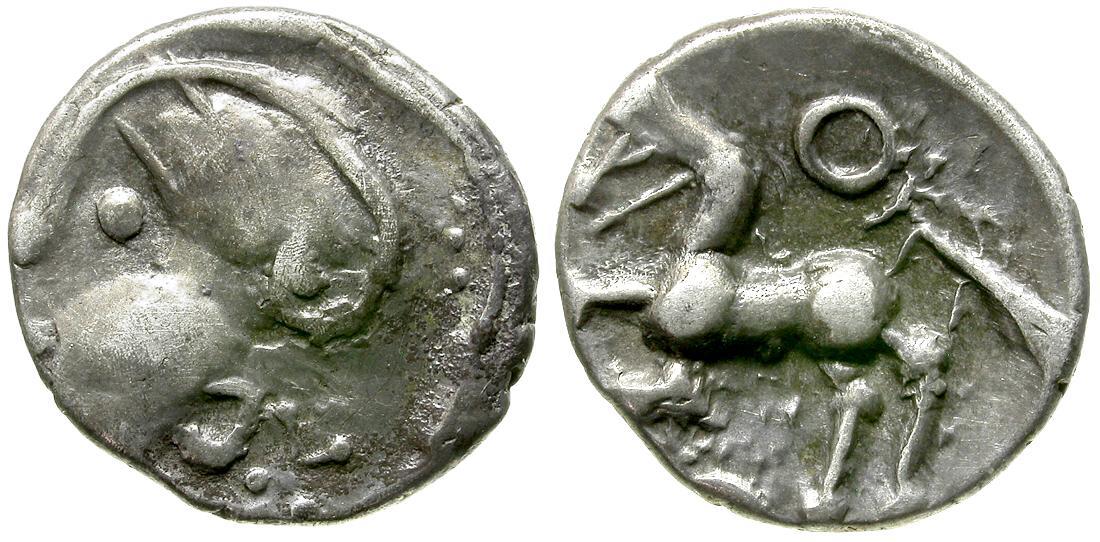 Ancient France. Celtic Gaul. Aedui Tribe AR Quinarius | Celtic Coins