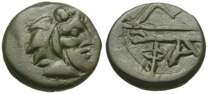 Cimmerian Bosporus. Pantikapaion Æ13 / Bow & Arrow | Greek Coins