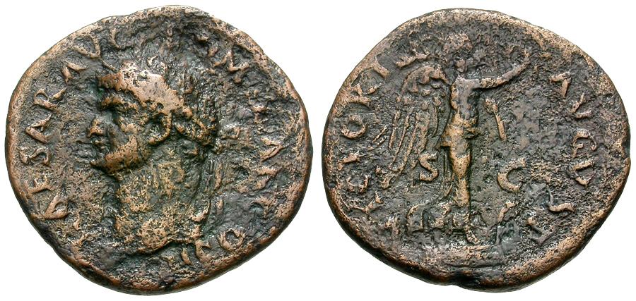 Domitian, as Caesar (AD 69-81) Æ As / Victory | Roman Imperial Coins